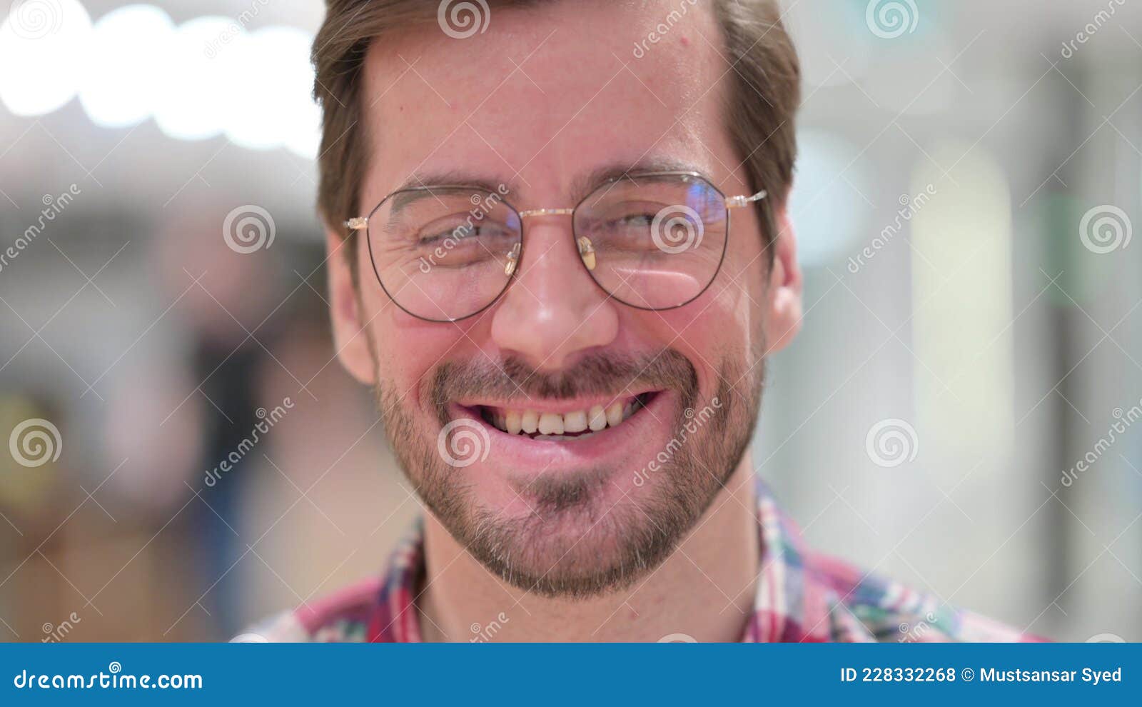 Close Up of Face of Smiling Young Man Stock Photo - Image of laughing ...