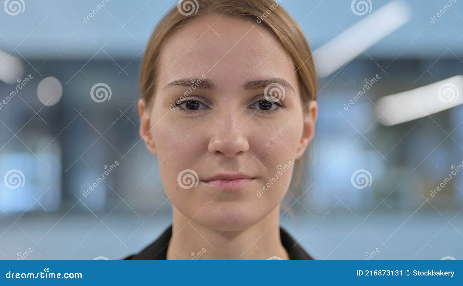 Face Close Up of Woman Looking at the Camera Stock Image - Image of ...