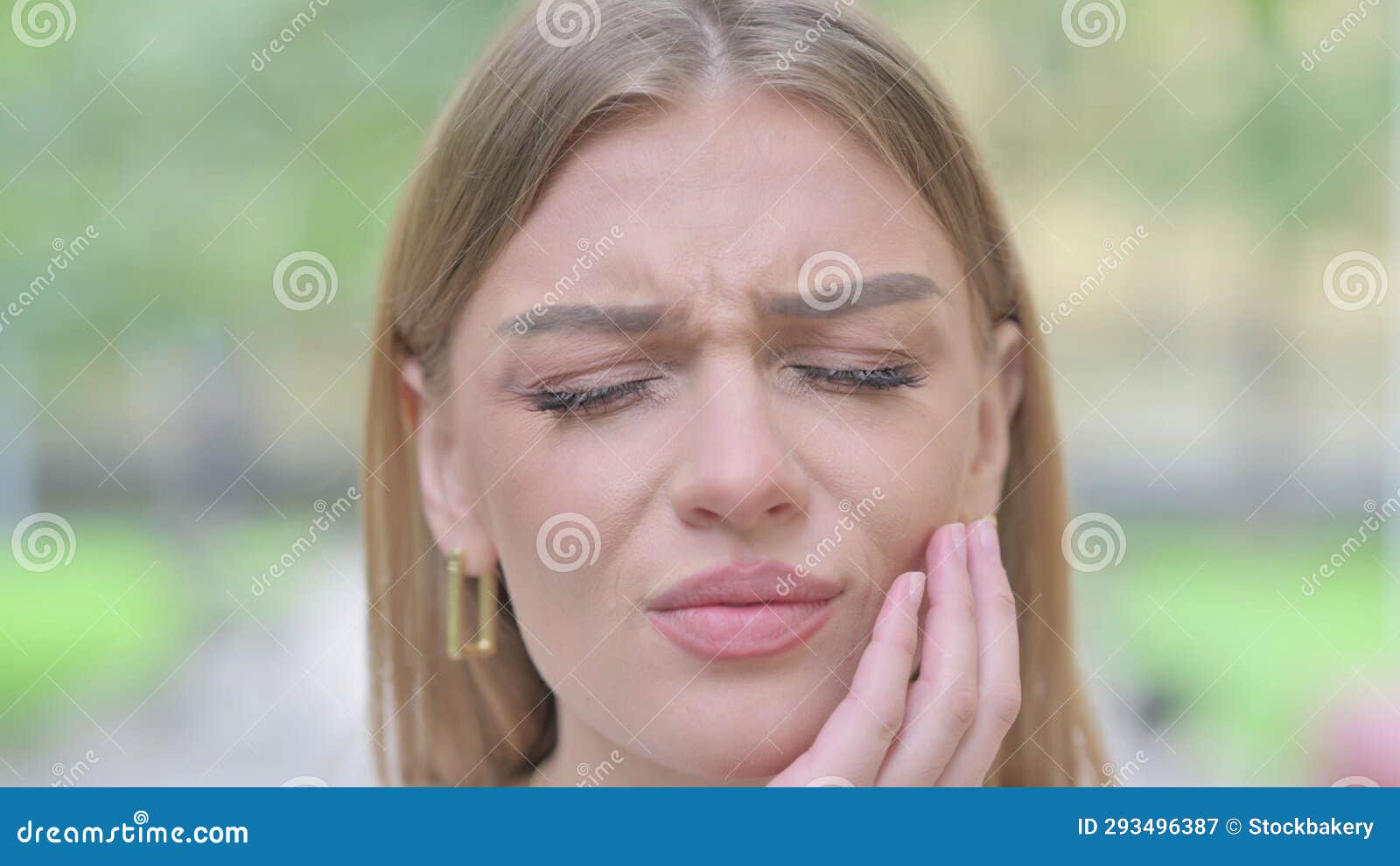 Face Close Up of Woman with Toothache Stock Video - Video of modern ...