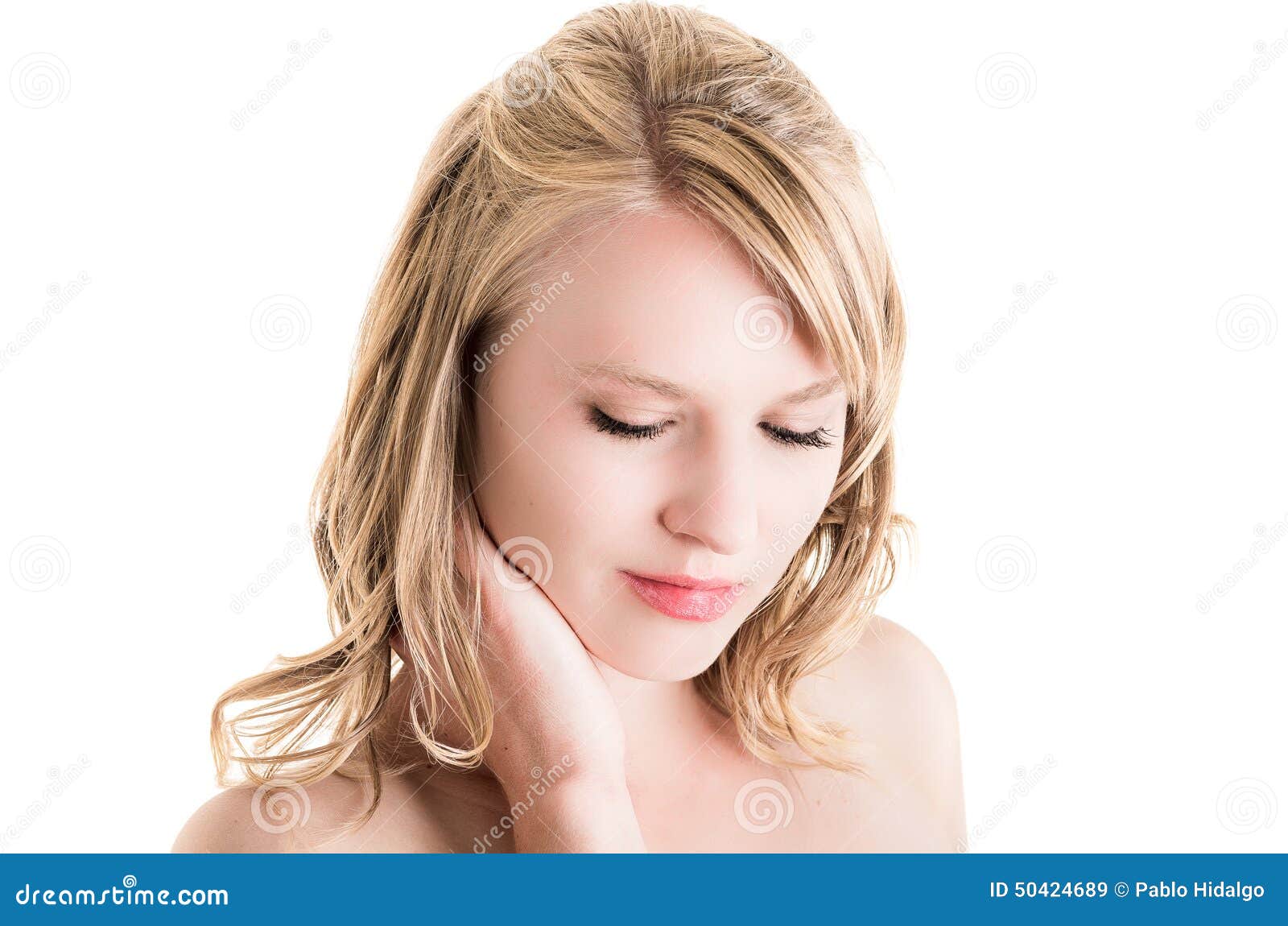 Face Closeup Of Beautiful Young Woman Model Stock Photo - Image: 50424689