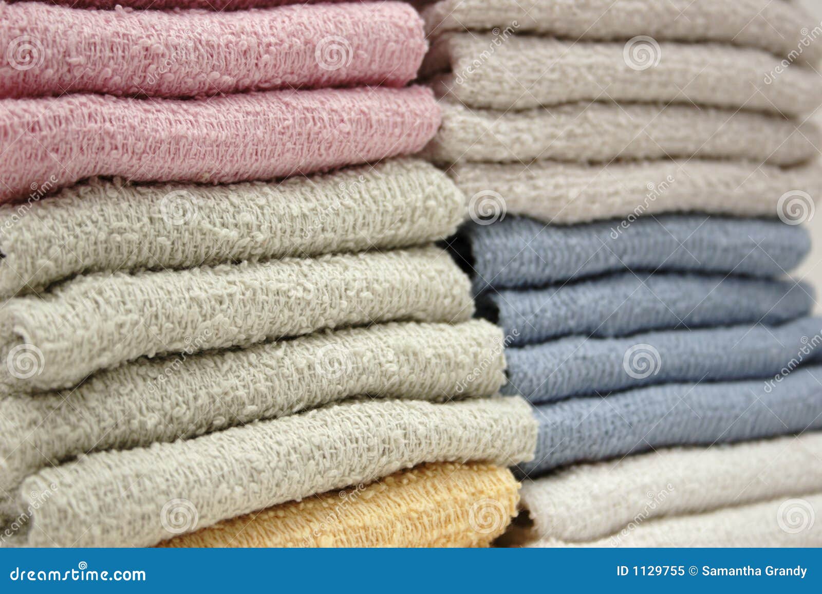 Face Cloths Stacked stock image. Image of blue, yellow - 1129755
