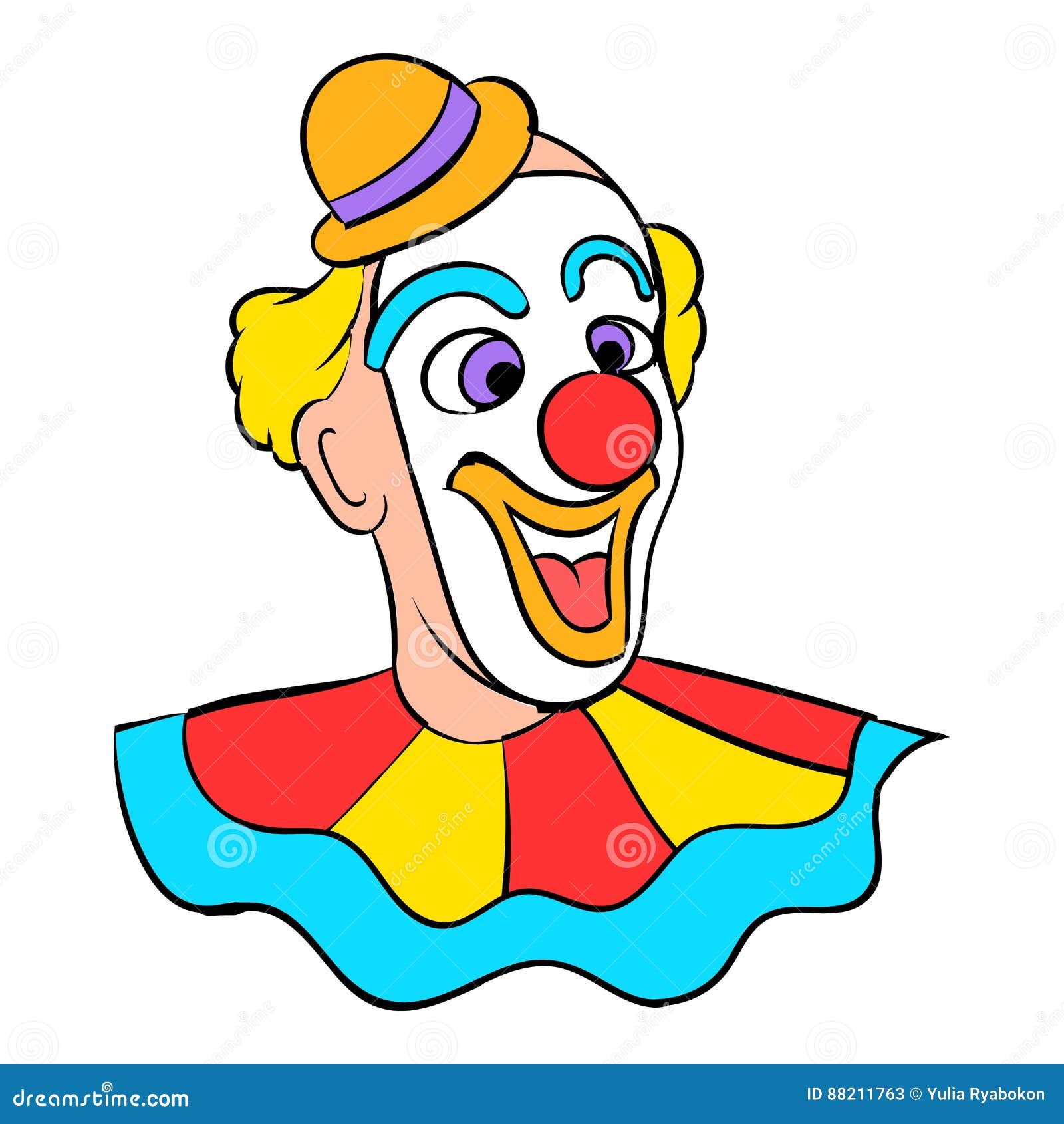 Face clown icon cartoon stock vector. Illustration of actor - 88211763