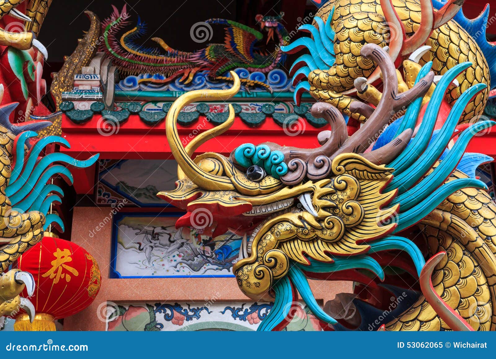 The Face of Colourful Dragon Stock Image - Image of mystery, front ...