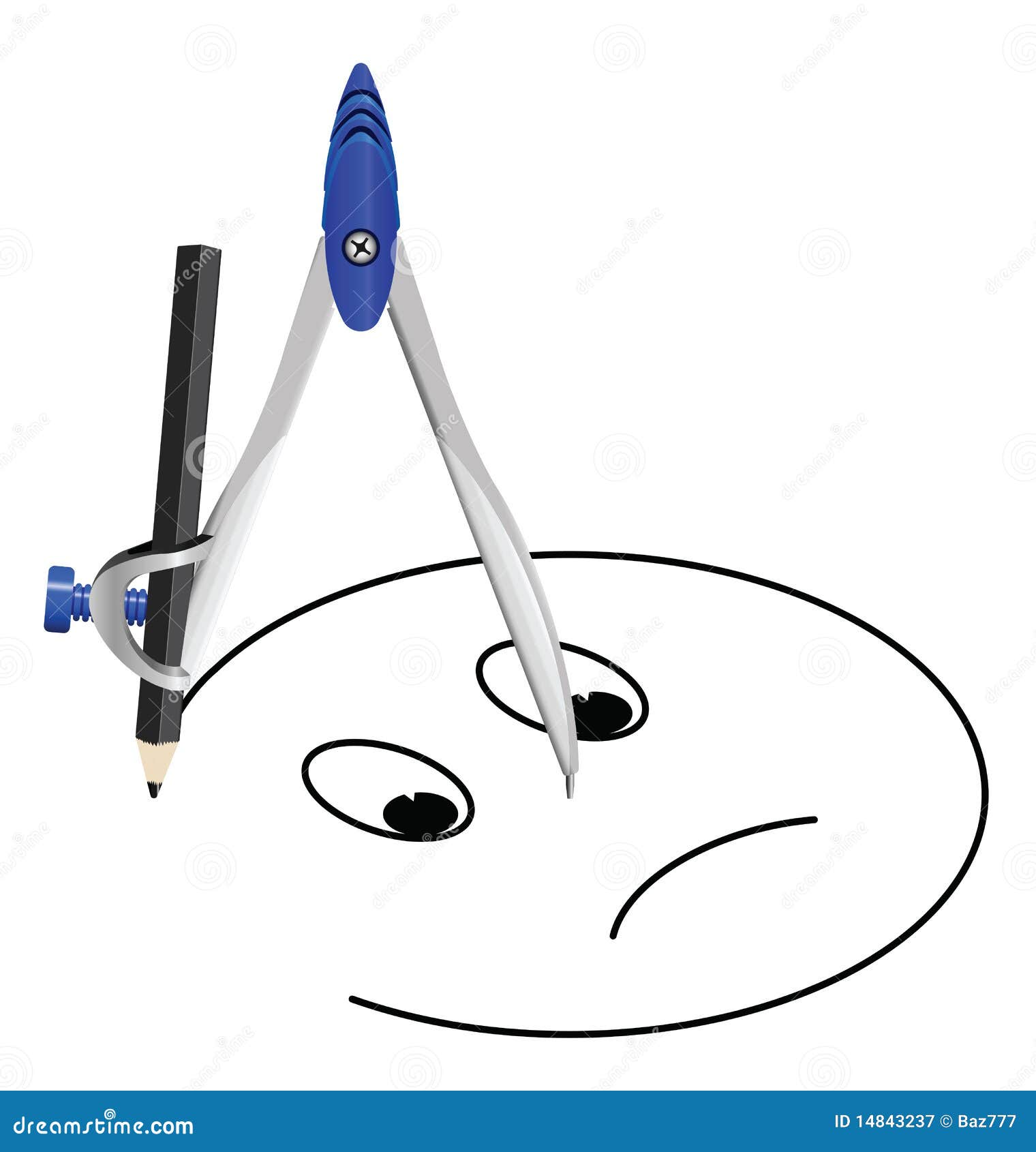 Face with a compass stock vector. Illustration of measuring - 14843237