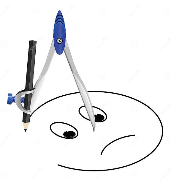 Face with a compass stock vector. Illustration of measuring - 14843237