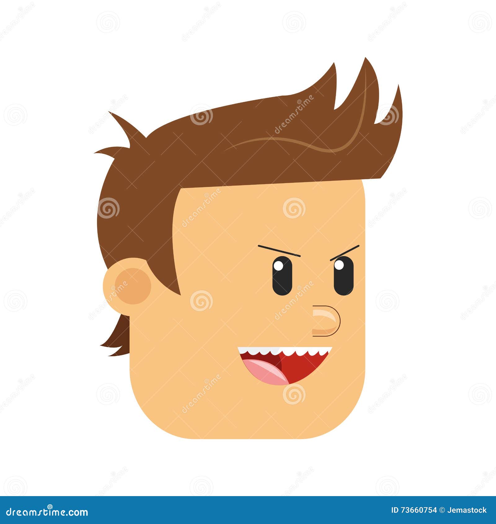 Face of Competitive Man Icon Stock Illustration - Illustration of ...