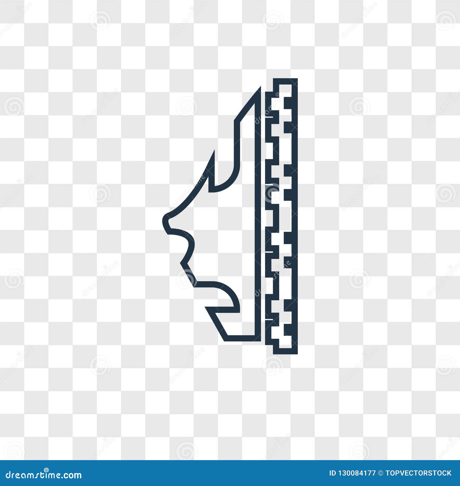 Face Concept Vector Linear Icon Isolated on Transparent Background ...