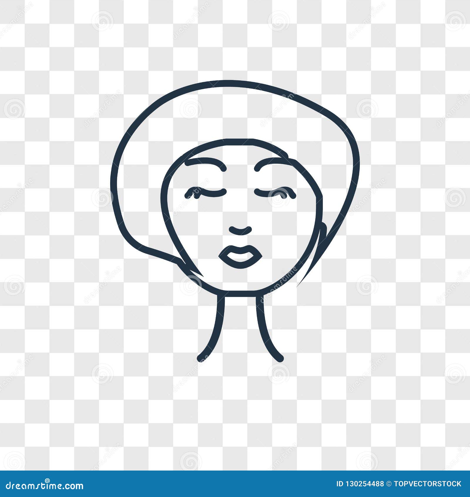 Face Concept Vector Linear Icon Isolated on Transparent Background ...