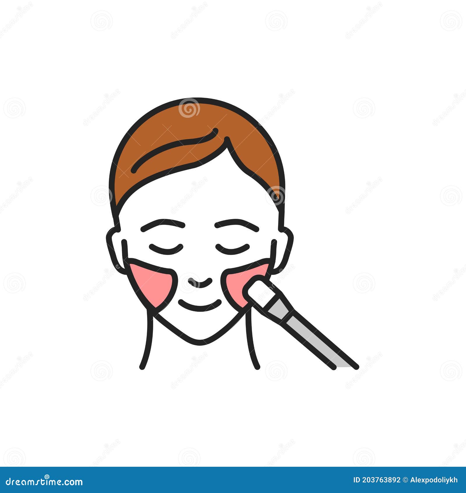 Face Contouring Line Color Icon. Sign for Web Page, Mobile App Stock ...