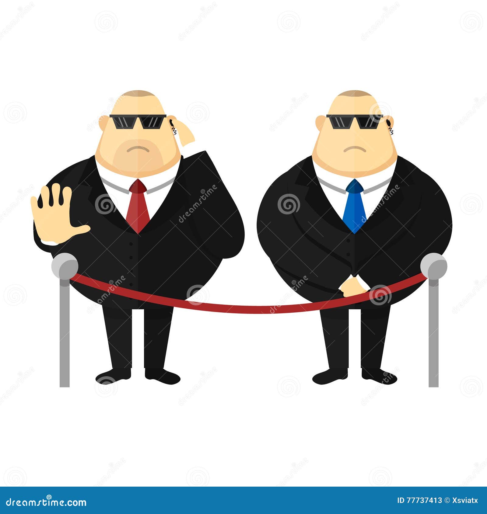 Face Control. Security Man. Vector Cartoon Illustration On White ...