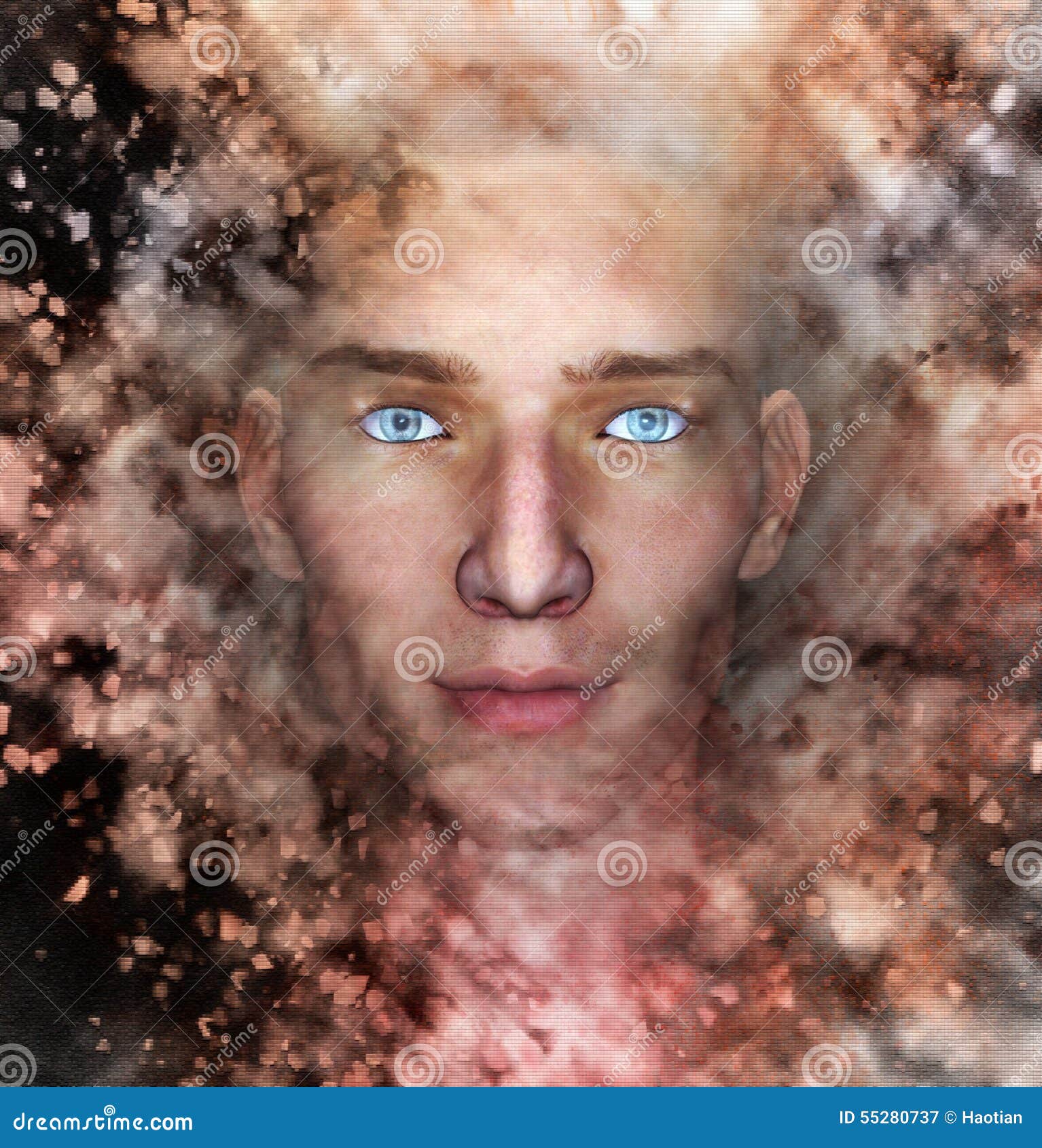 Face in the cosmo stock illustration. Illustration of head - 55280737