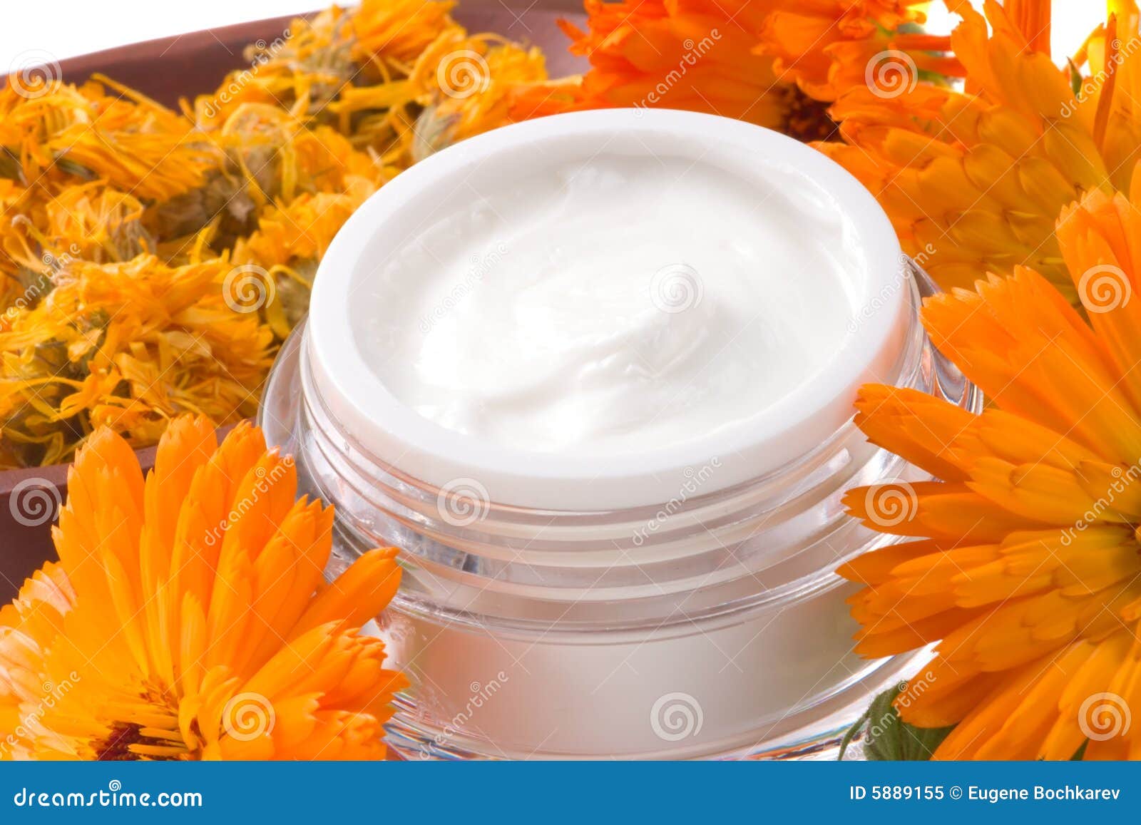 Face Cream and Calendula Flowers Stock Image - Image of makeup, care ...