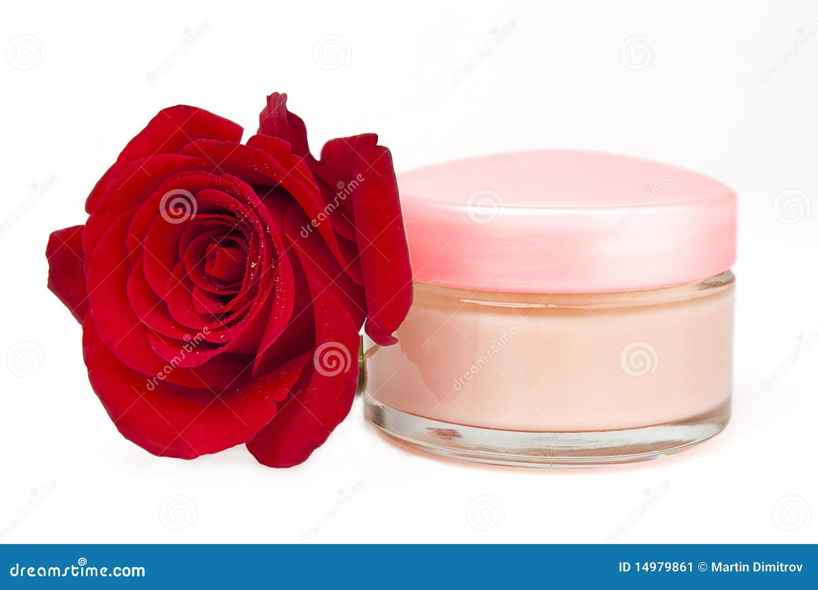 Face Cream Container and Red Rose Stock Image - Image of protection ...