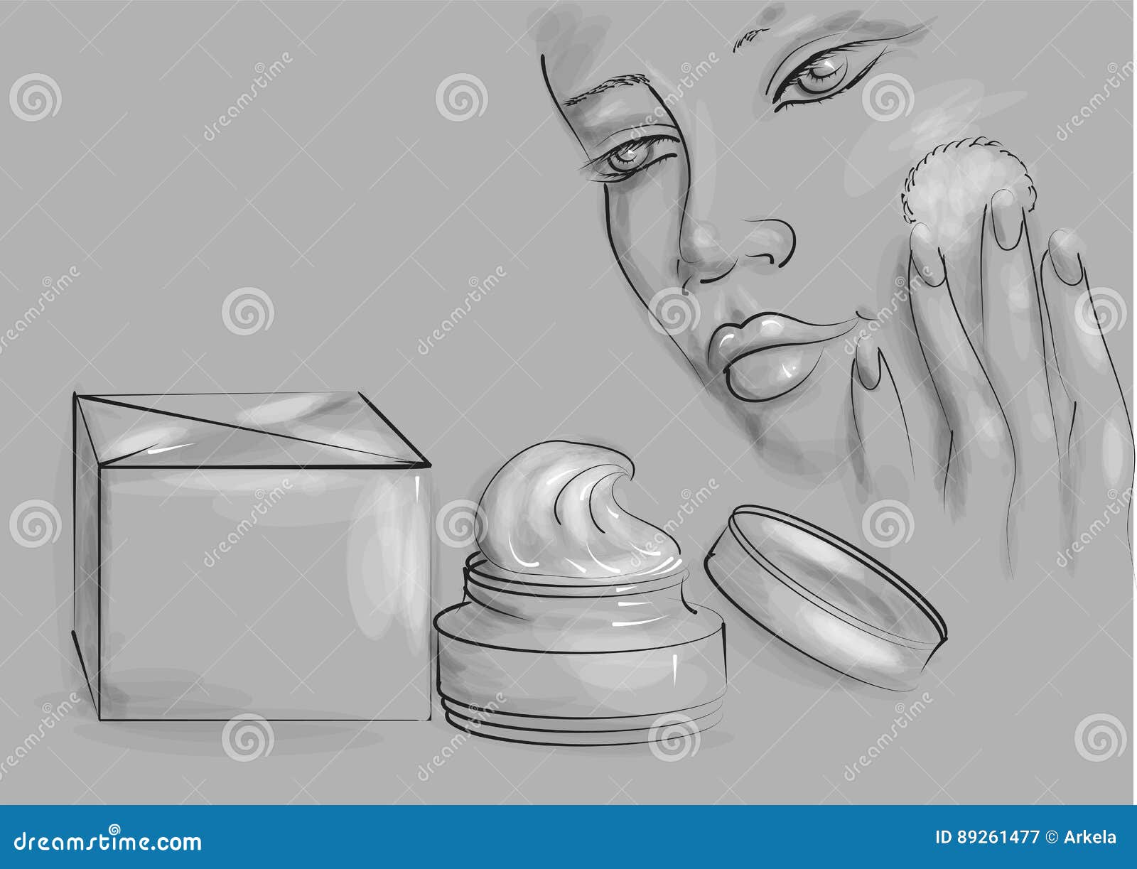 Face cream stock vector. Illustration of skin, face, cream - 89261477