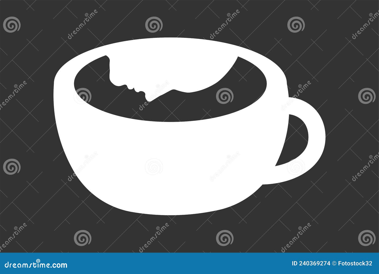 Face in a cup stock vector. Illustration of concept - 240369274