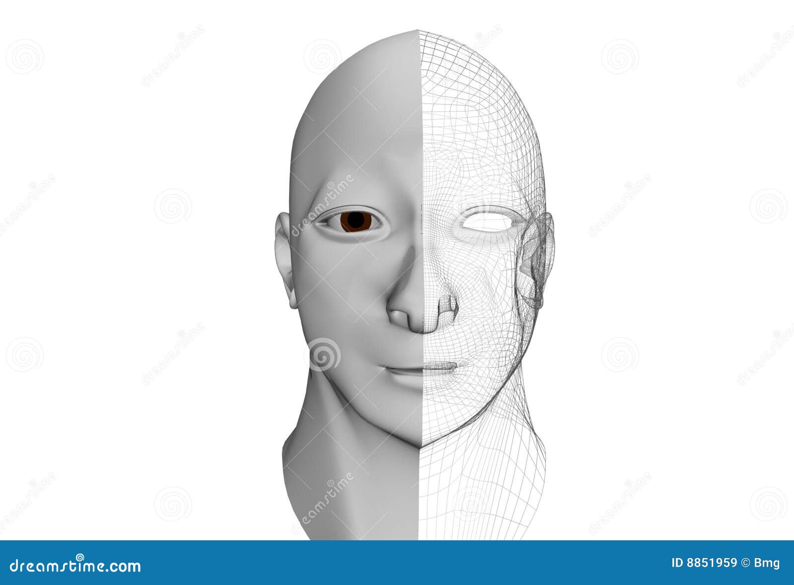 Face Cybernetics Robot Prototype Stock Illustration - Illustration of ...
