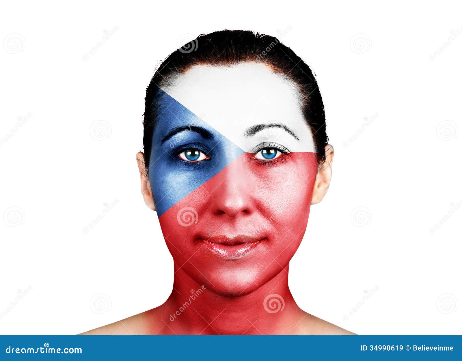 Face with the Czech Republic Flag Stock Image - Image of facial, makeup ...