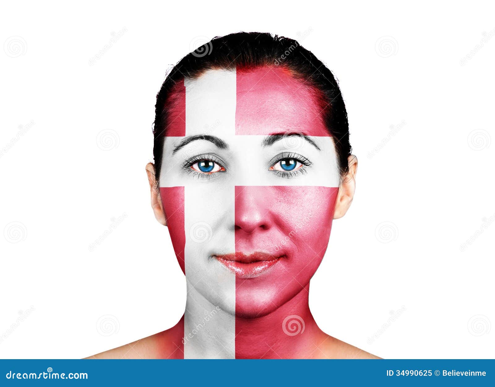 Face With The Danish Flag Royalty-Free Stock Photography ...