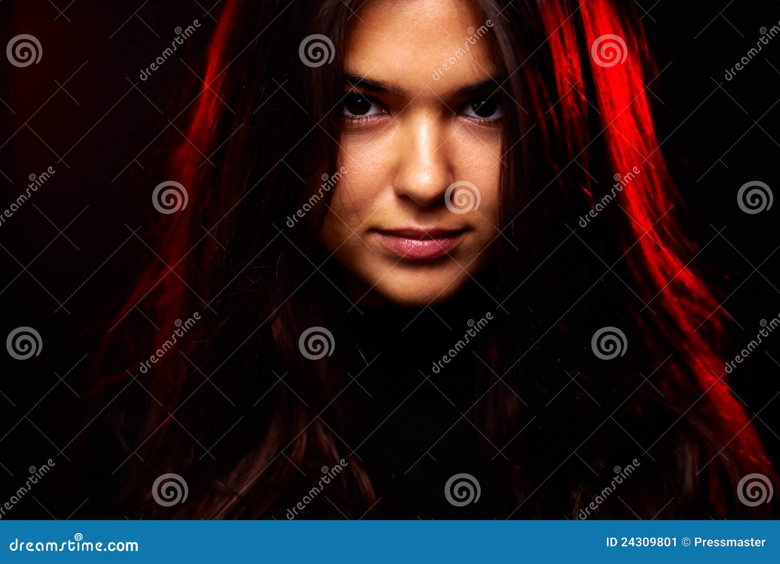 Face in the dark stock image. Image of glance, look, elegance - 24309801