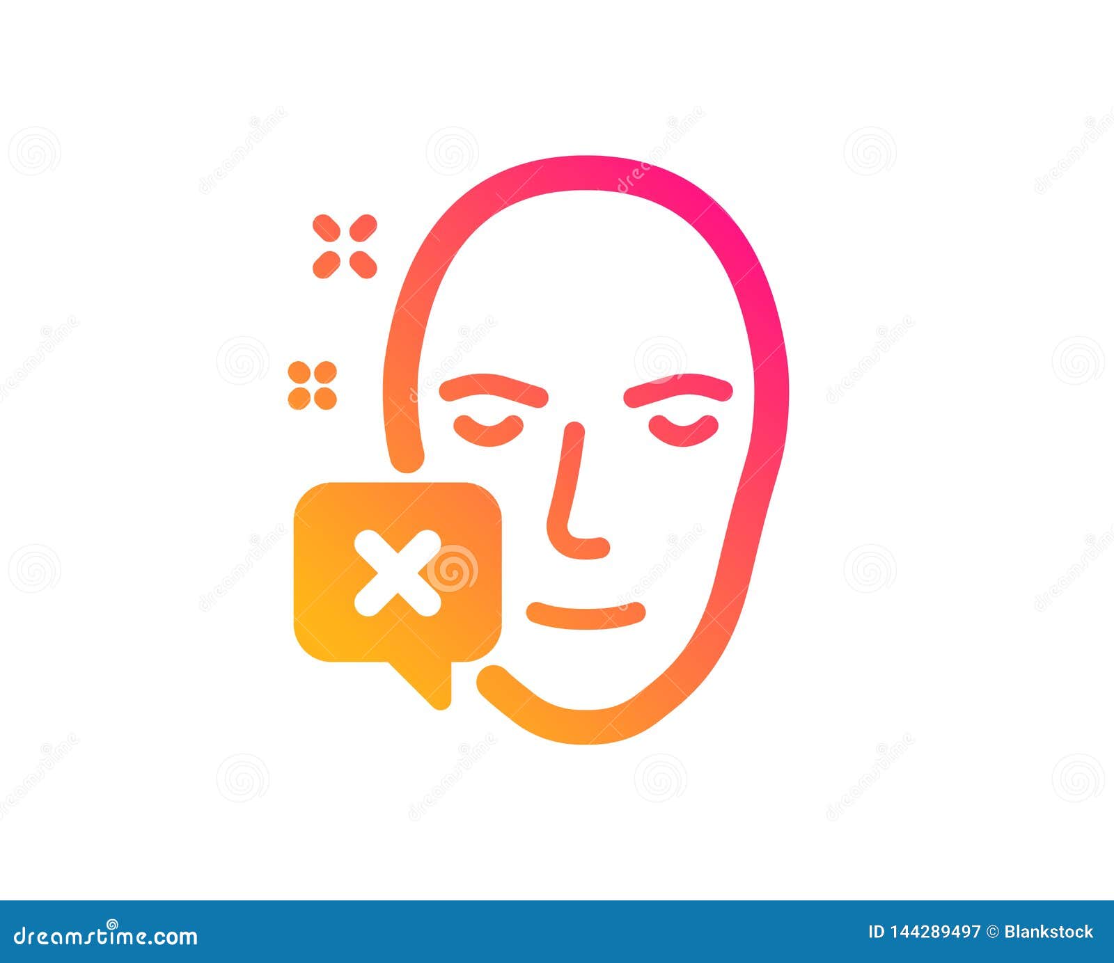 Face Declined Icon. Human Profile Sign. Vector Stock Vector ...
