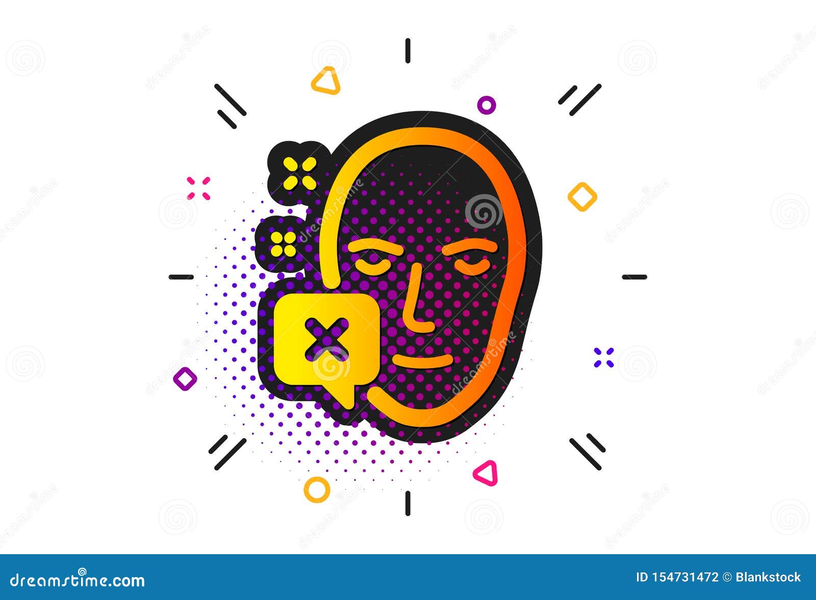 Face Declined Icon. Human Profile Sign. Vector Stock Vector ...