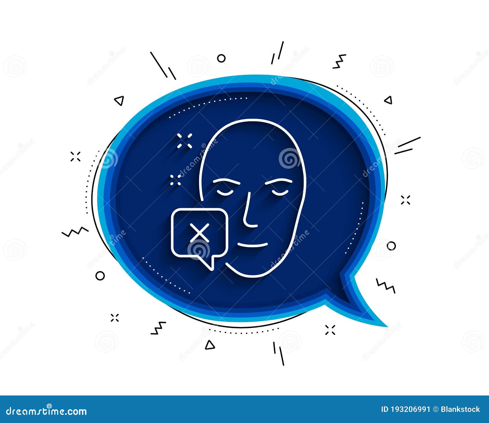 Face Declined Line Icon. Human Profile Sign. Vector Stock Vector ...