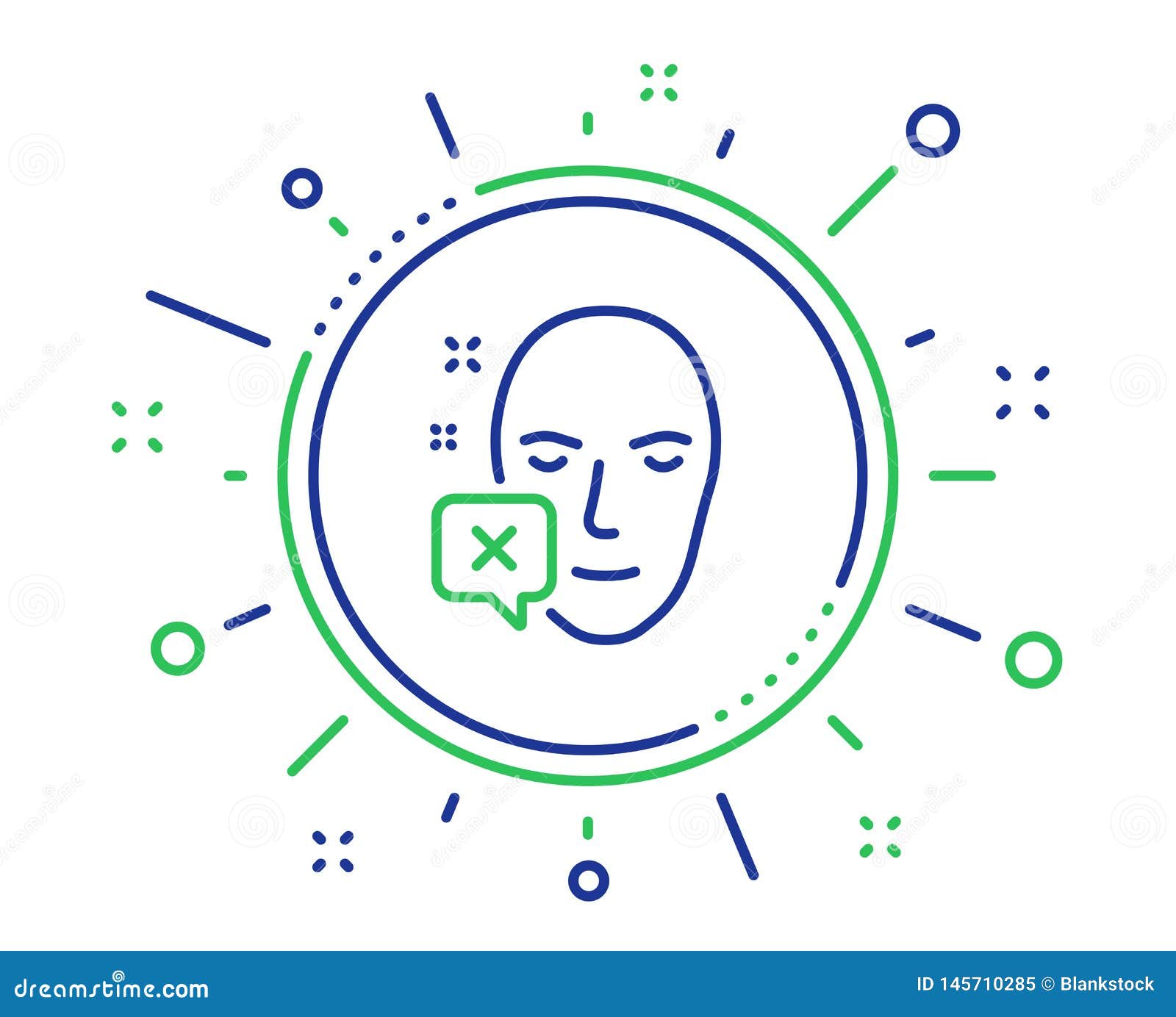 Face Declined Line Icon. Human Profile Sign. Vector Stock Vector ...