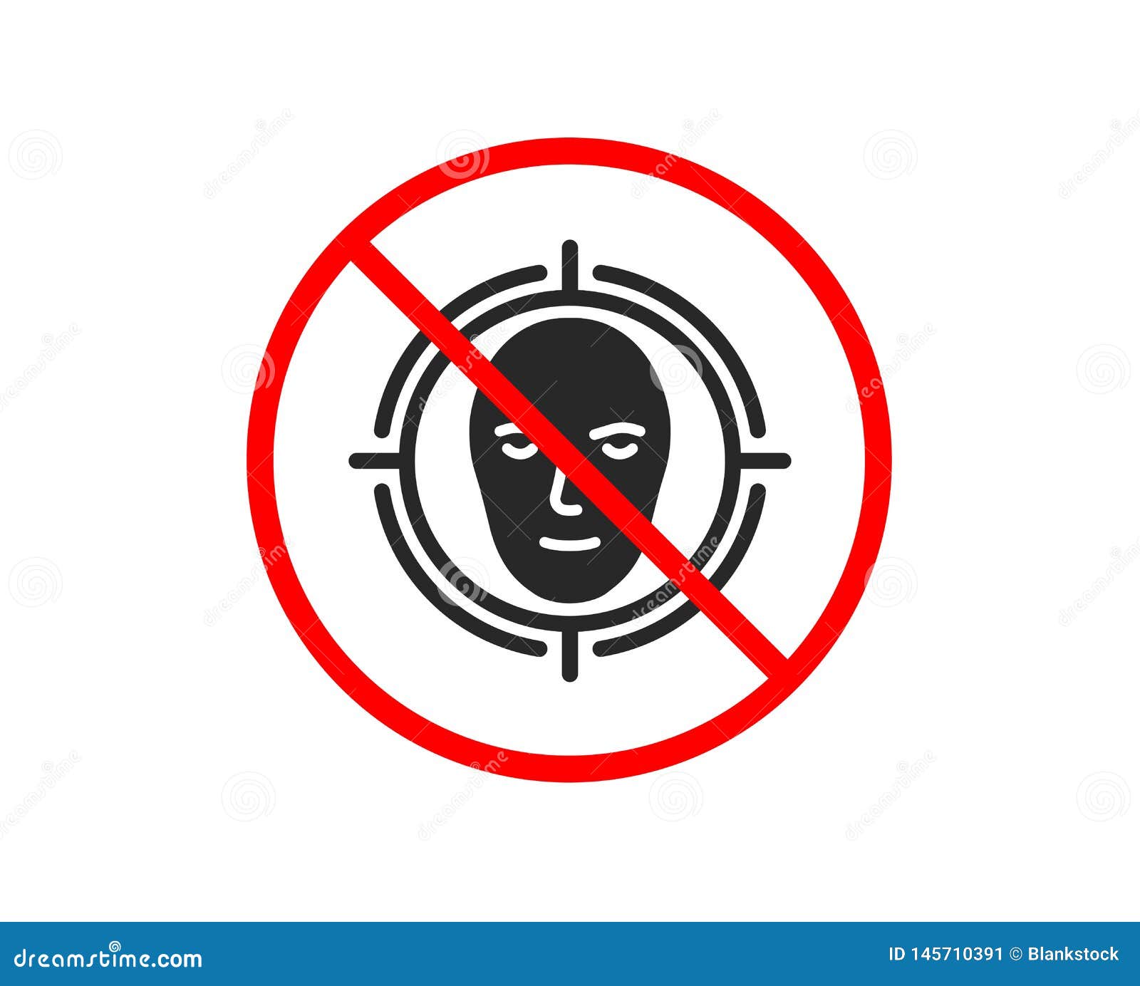 Face Detect Target Icon. Head Recognition Sign. Vector Stock Vector ...