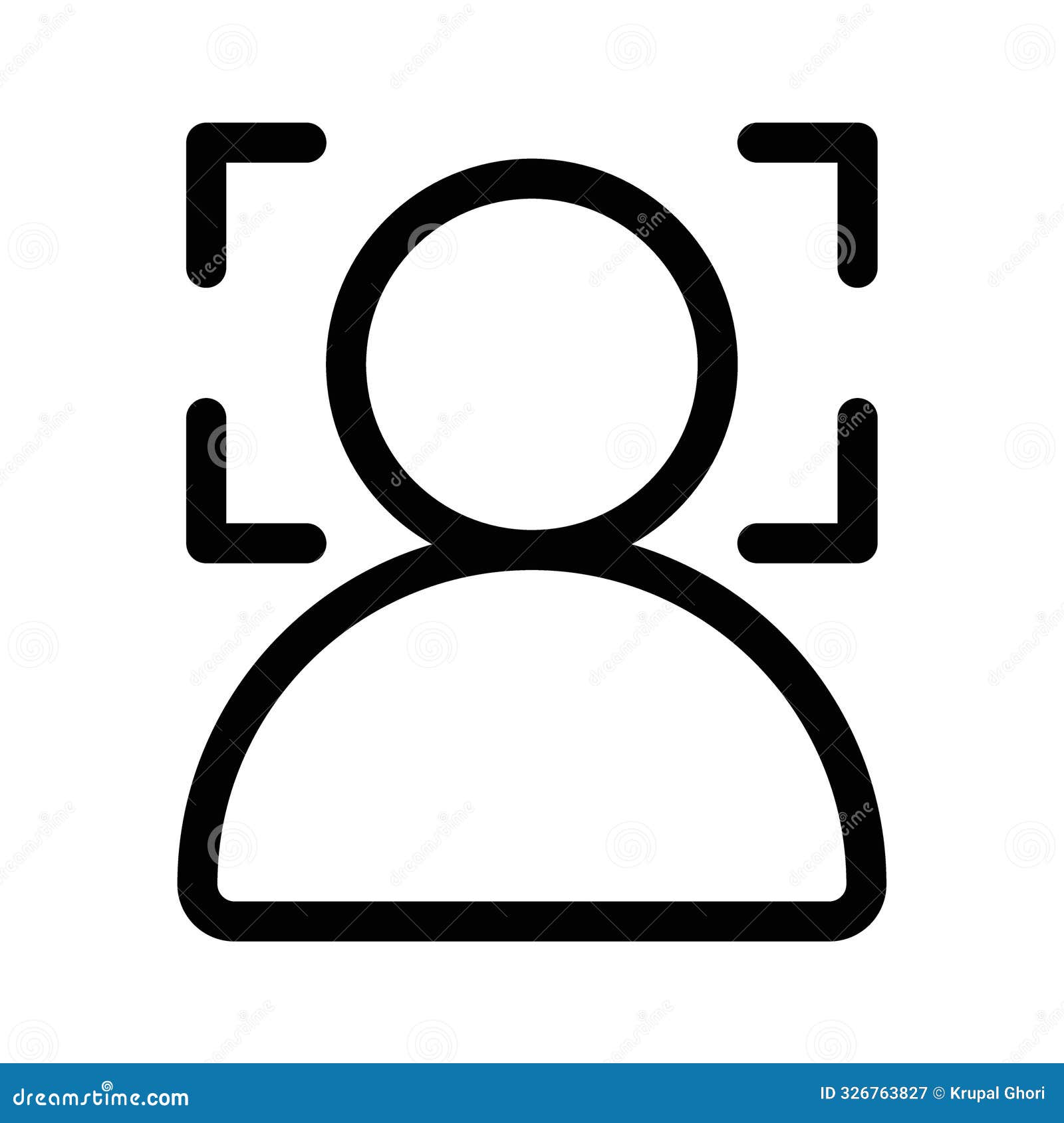 Face Detection Linear Logo Mark In Black And White Vector Illustration ...