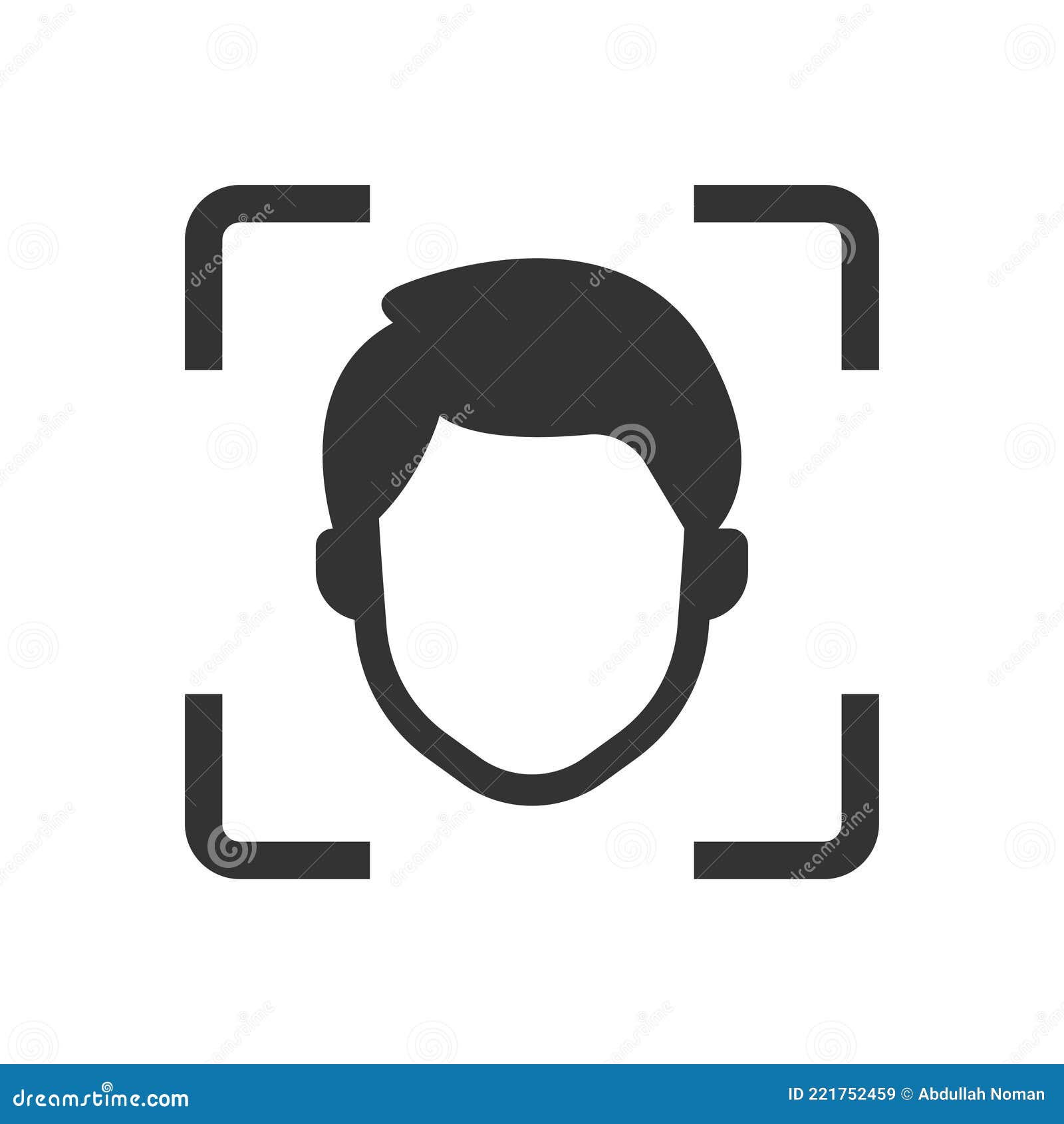 Face detection icon stock vector. Illustration of encryption - 221752459