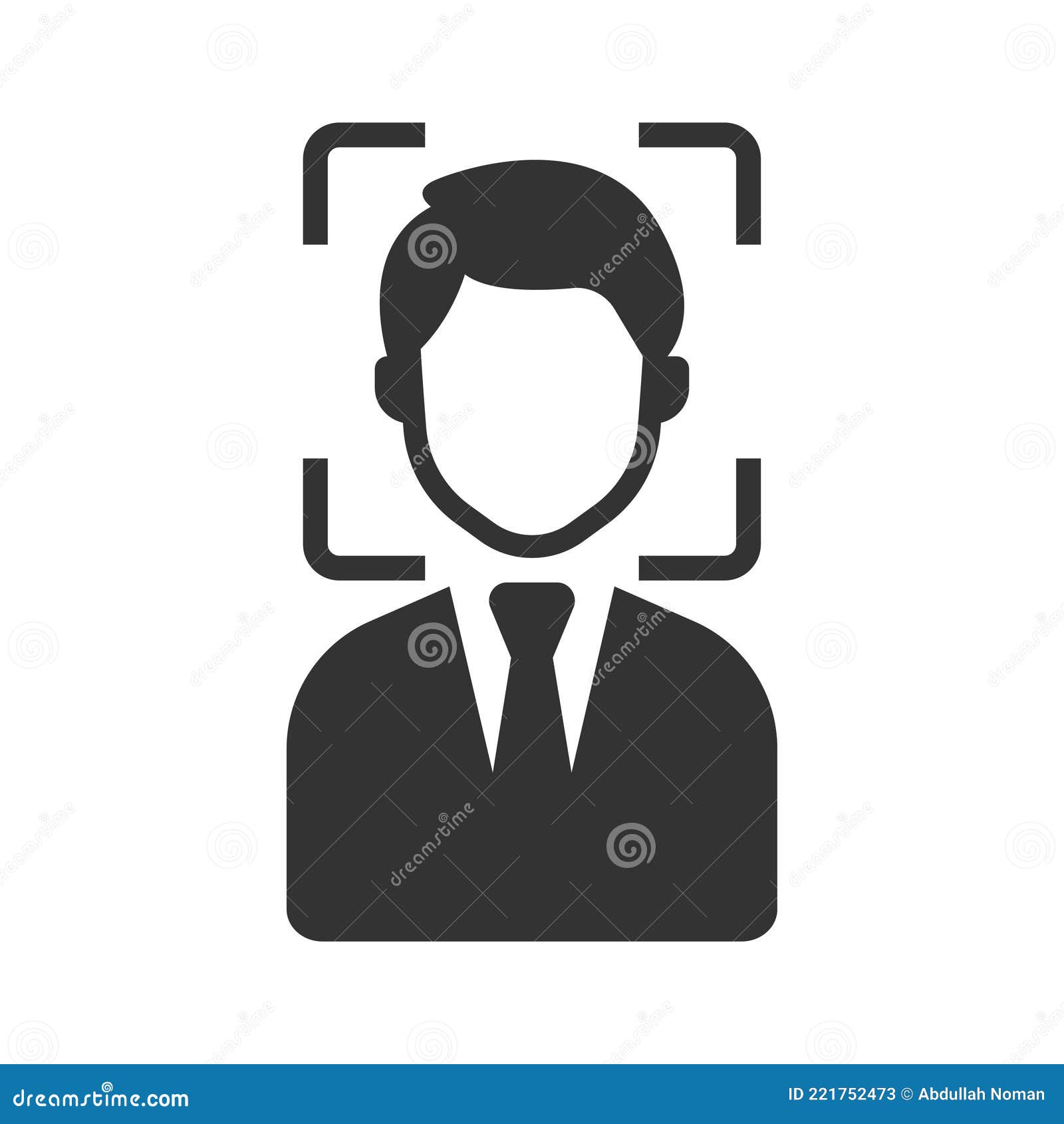 Face detection icon stock vector. Illustration of background - 221752473
