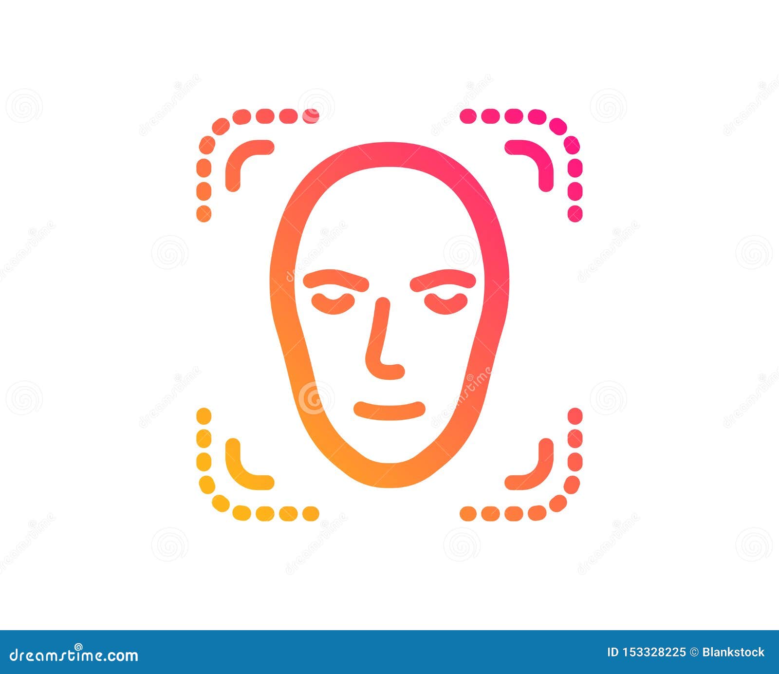 Face Detection Icon. Head Recognition Sign. Vector Stock Vector ...
