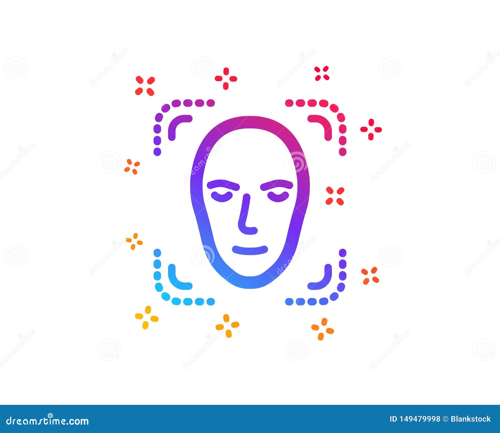 Face Detection Icon. Head Recognition Sign. Vector Stock Vector ...