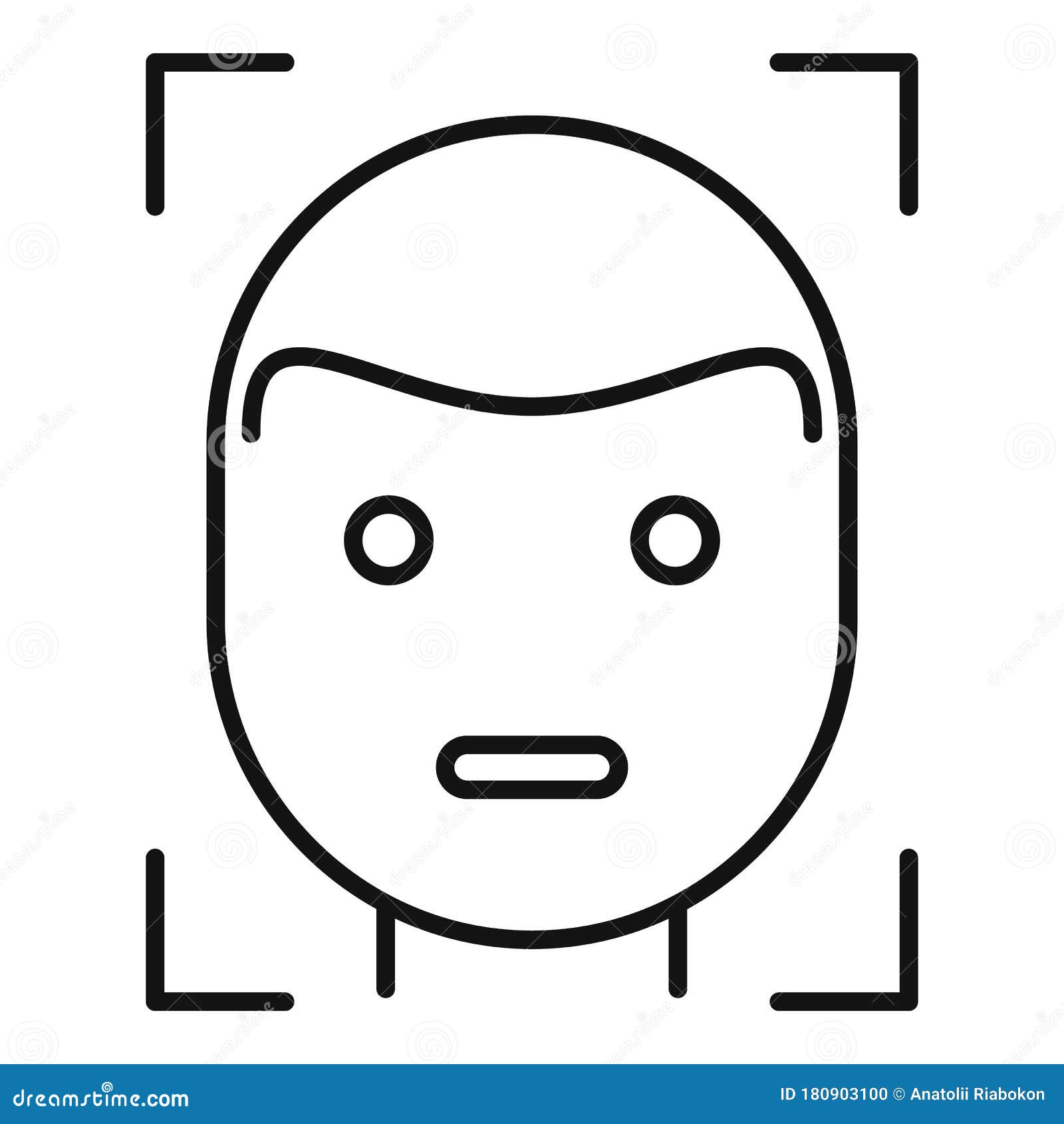 Face Detection Icon, Outline Style Stock Vector - Illustration of ...
