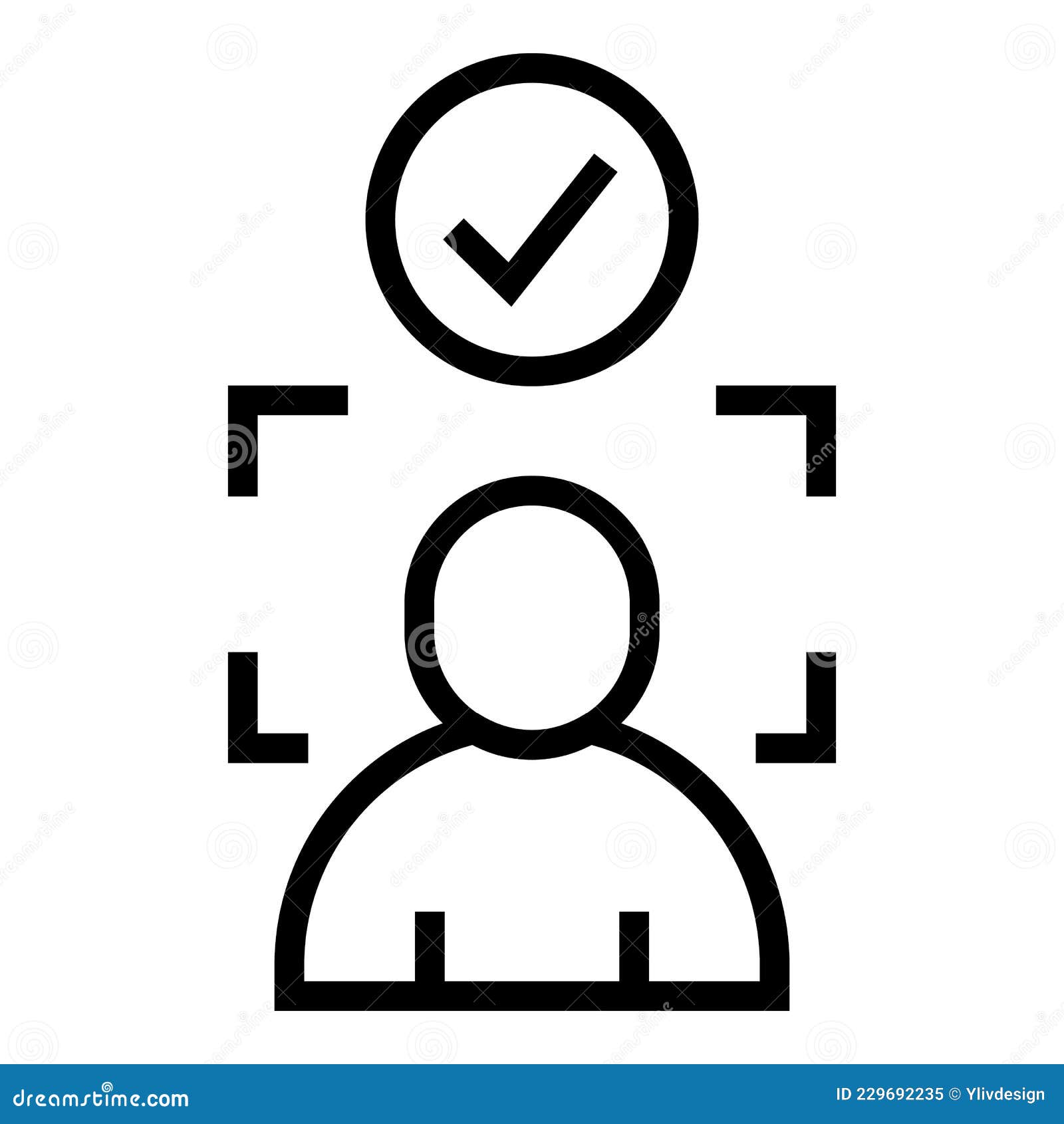 Face Detection Icon Outline Vector. Biometric Detect Stock Vector ...