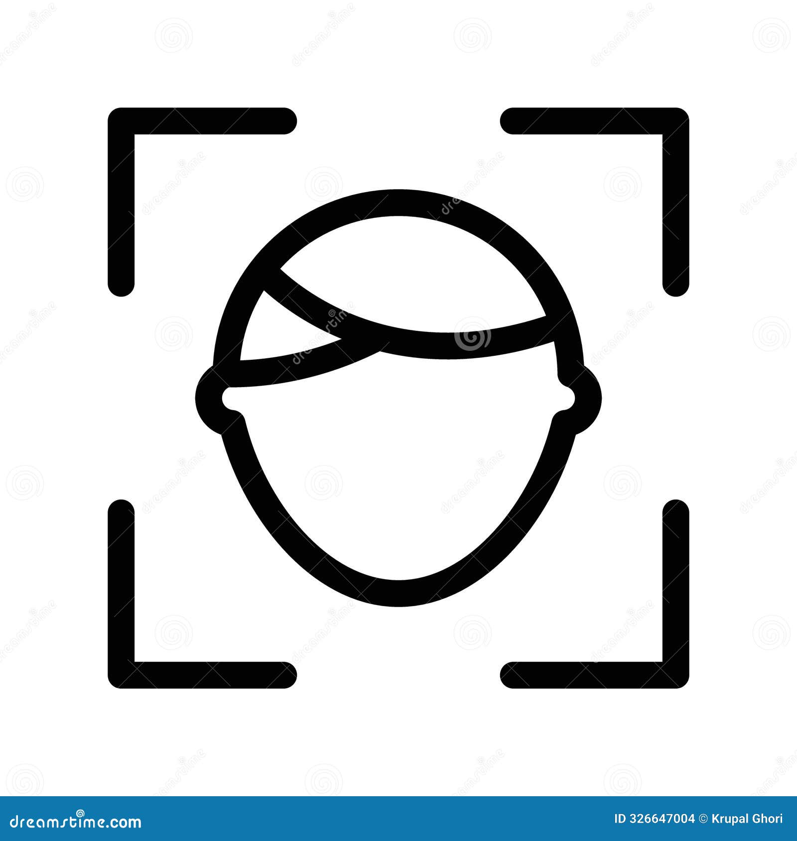 Face Detection Linear Logo Mark In Black And White Vector Illustration ...