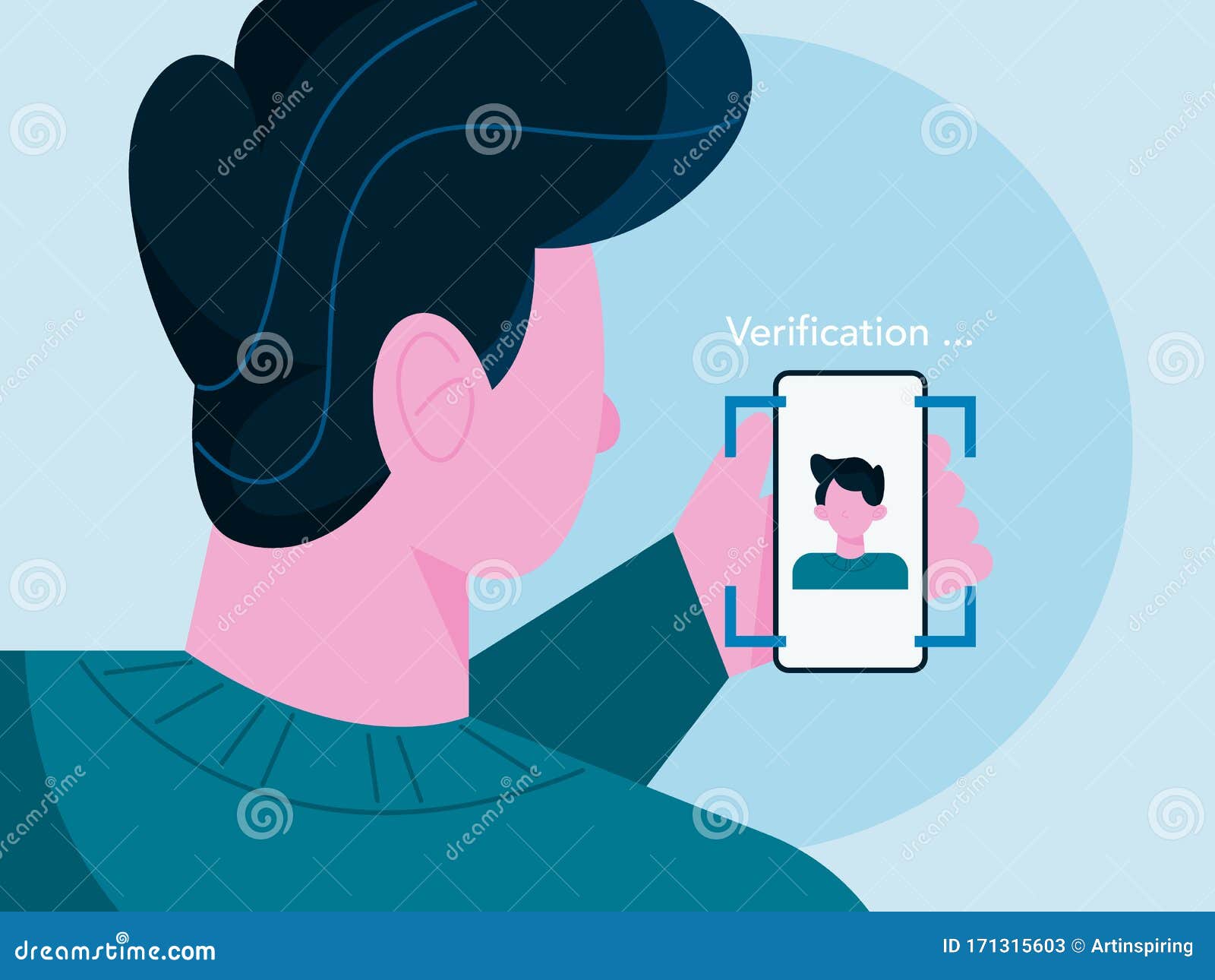 Face Detection Modern Technology by Scanning Man Face. Stock Vector ...