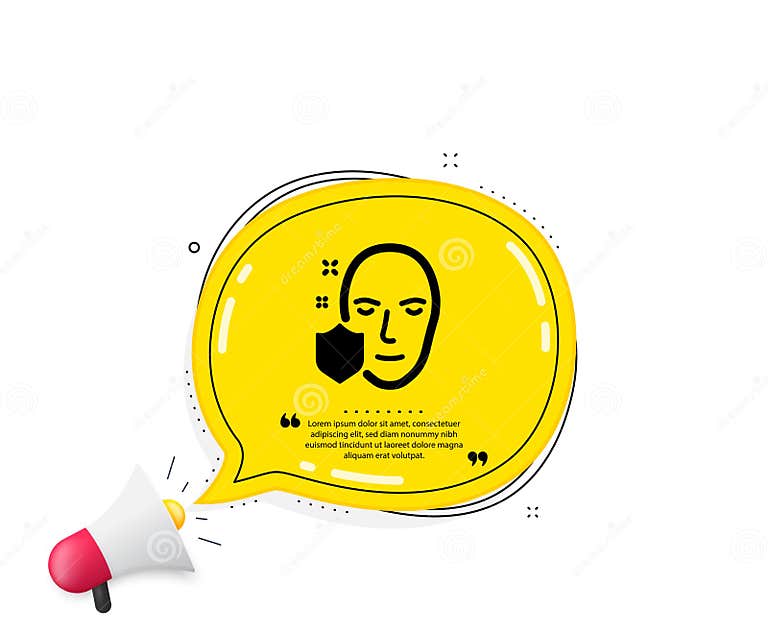 Face Detection Protected Icon Secure Access Sign Vector Stock Vector