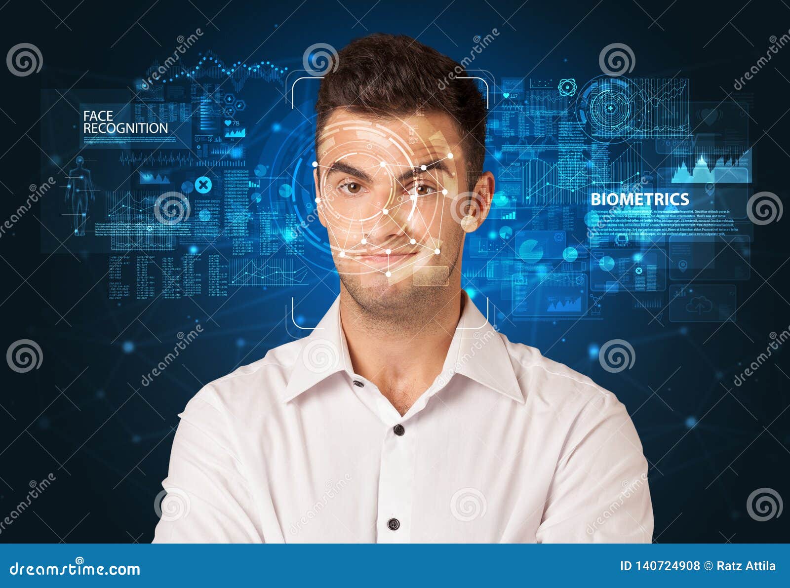 Face Detection and Recognition Stock Photo - Image of computer, hack ...