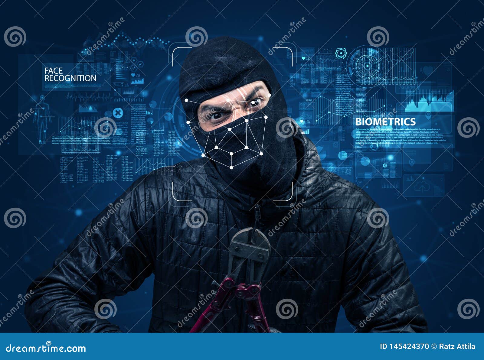 Face Detection and Recognition Stock Photo - Image of entry, computer ...
