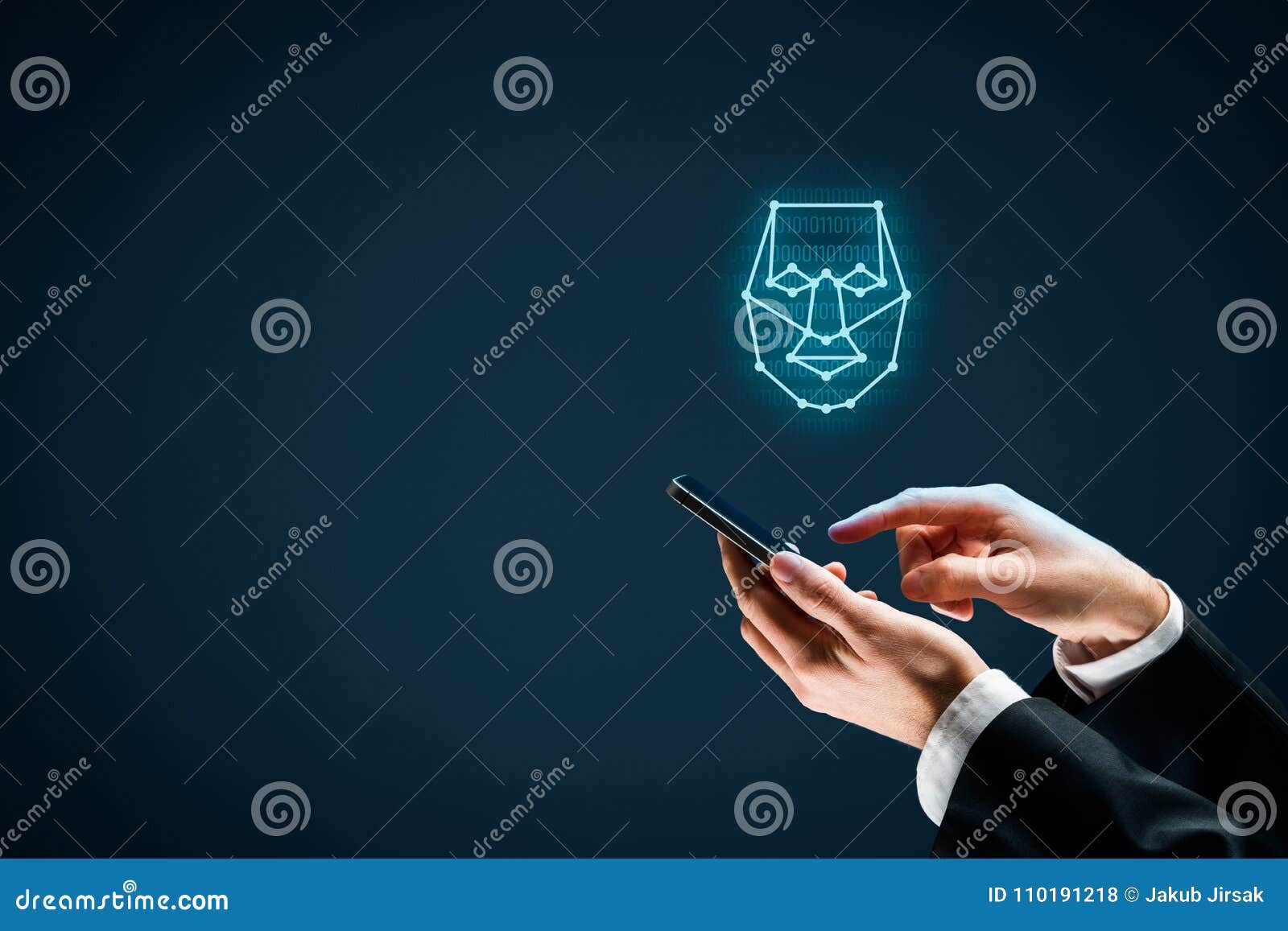 Face detection stock photo. Image of phone, facial, biometric - 110191218