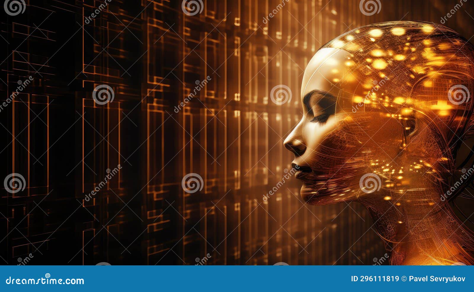 Face digital human head stock illustration. Illustration of face ...