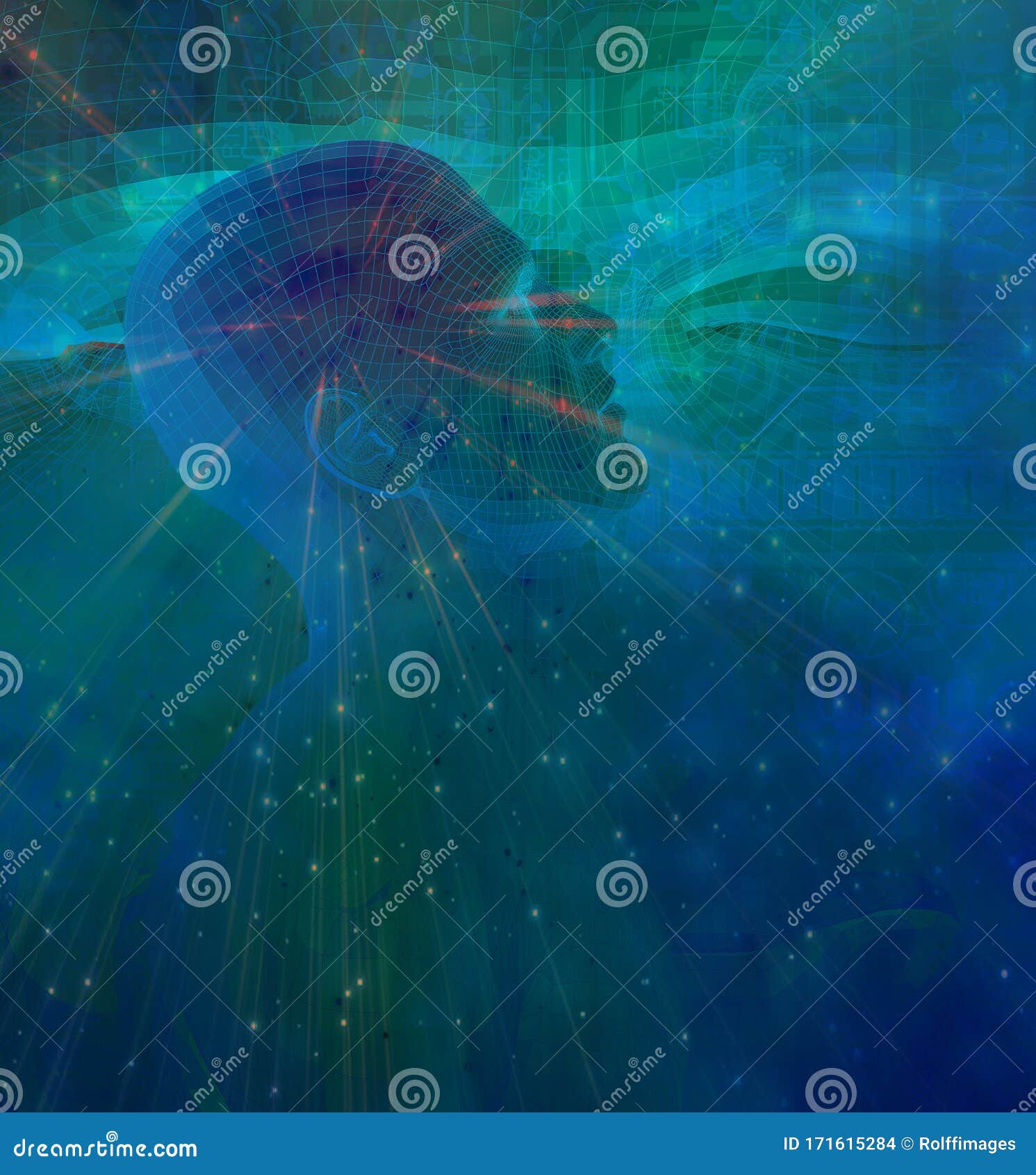 Face and digital man stock illustration. Illustration of person - 171615284