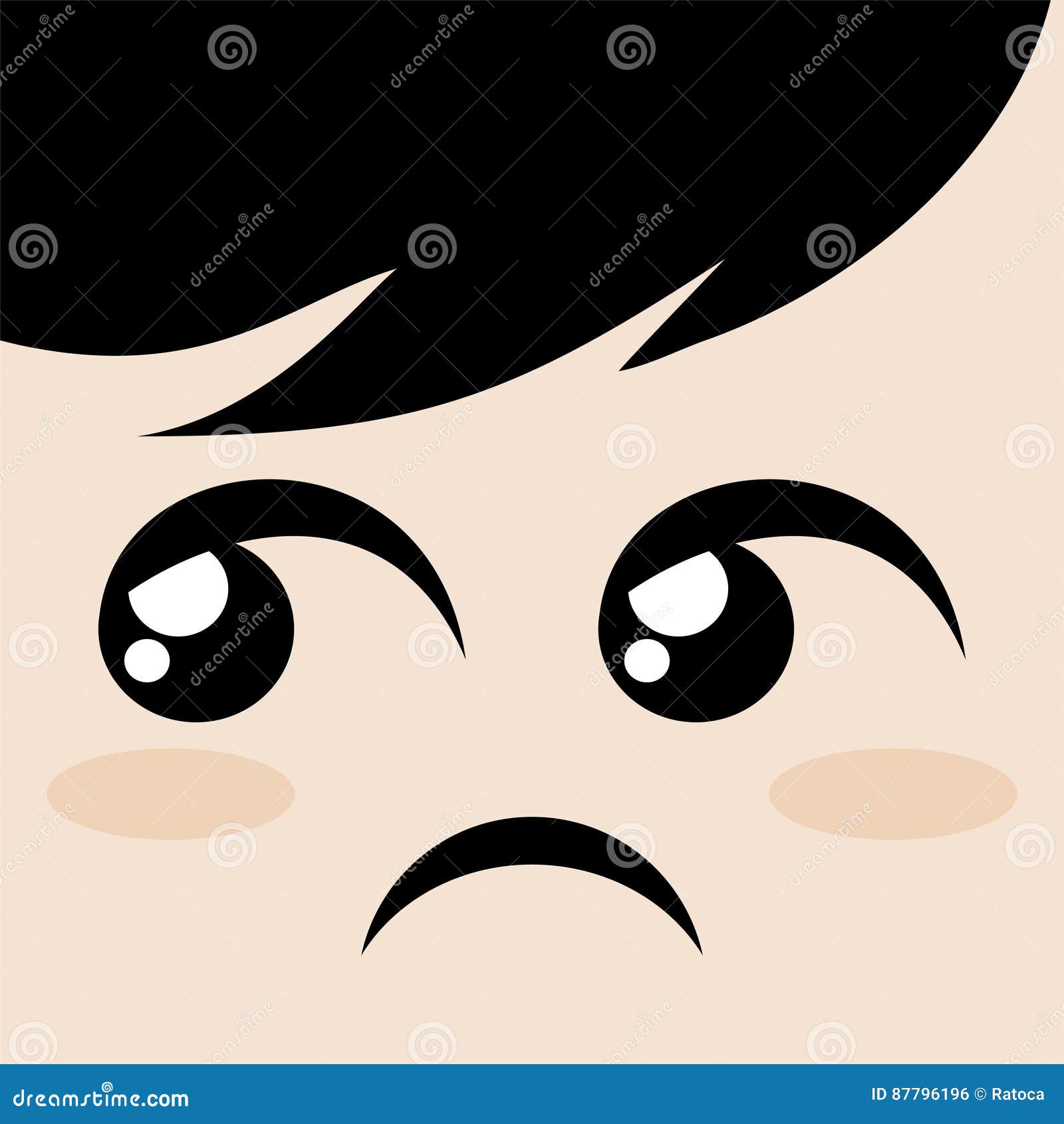 Face with Disappoint Expression Stock Vector - Illustration of ...
