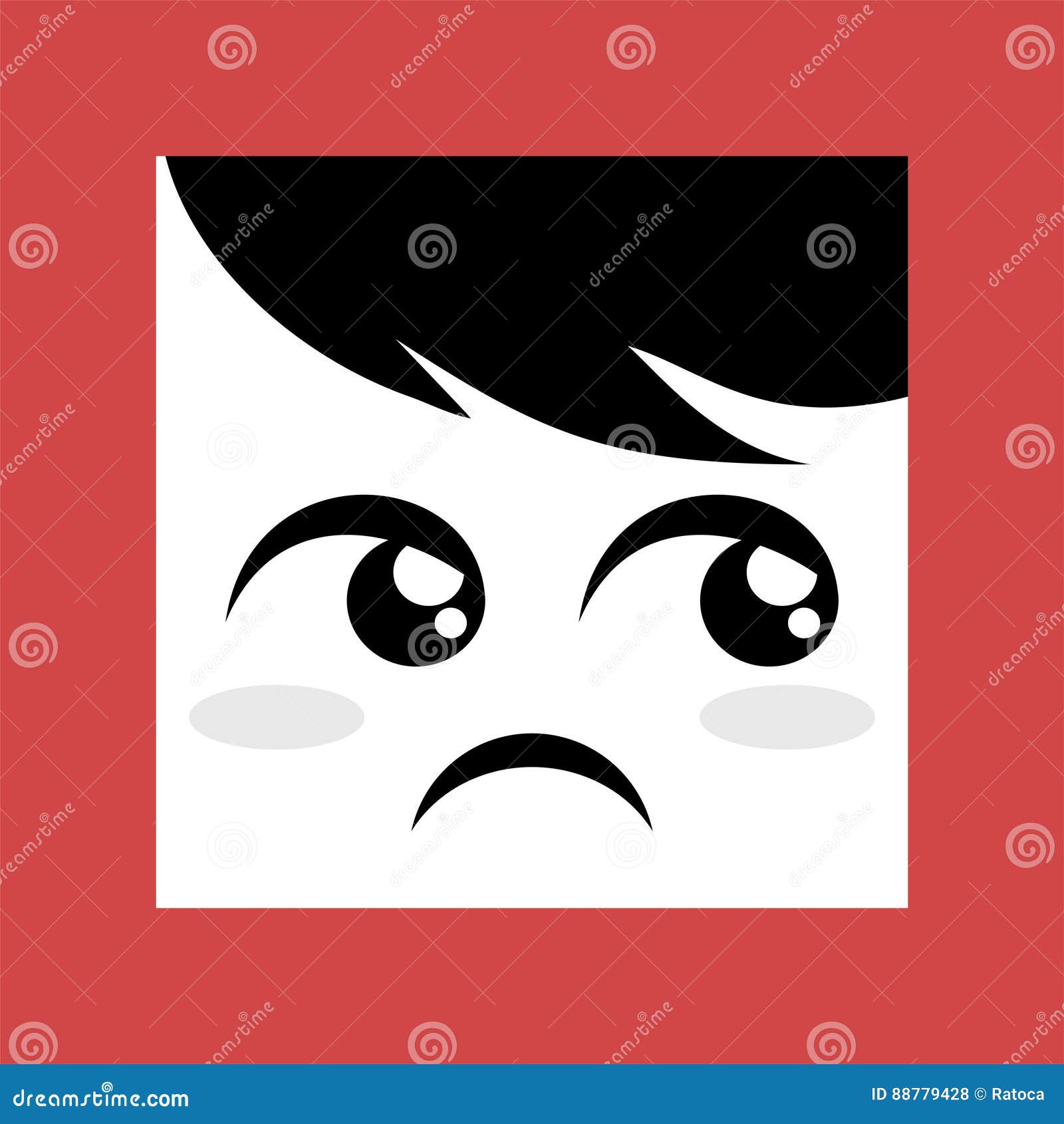 Face with Disappoint Expression Stock Vector - Illustration of cute ...