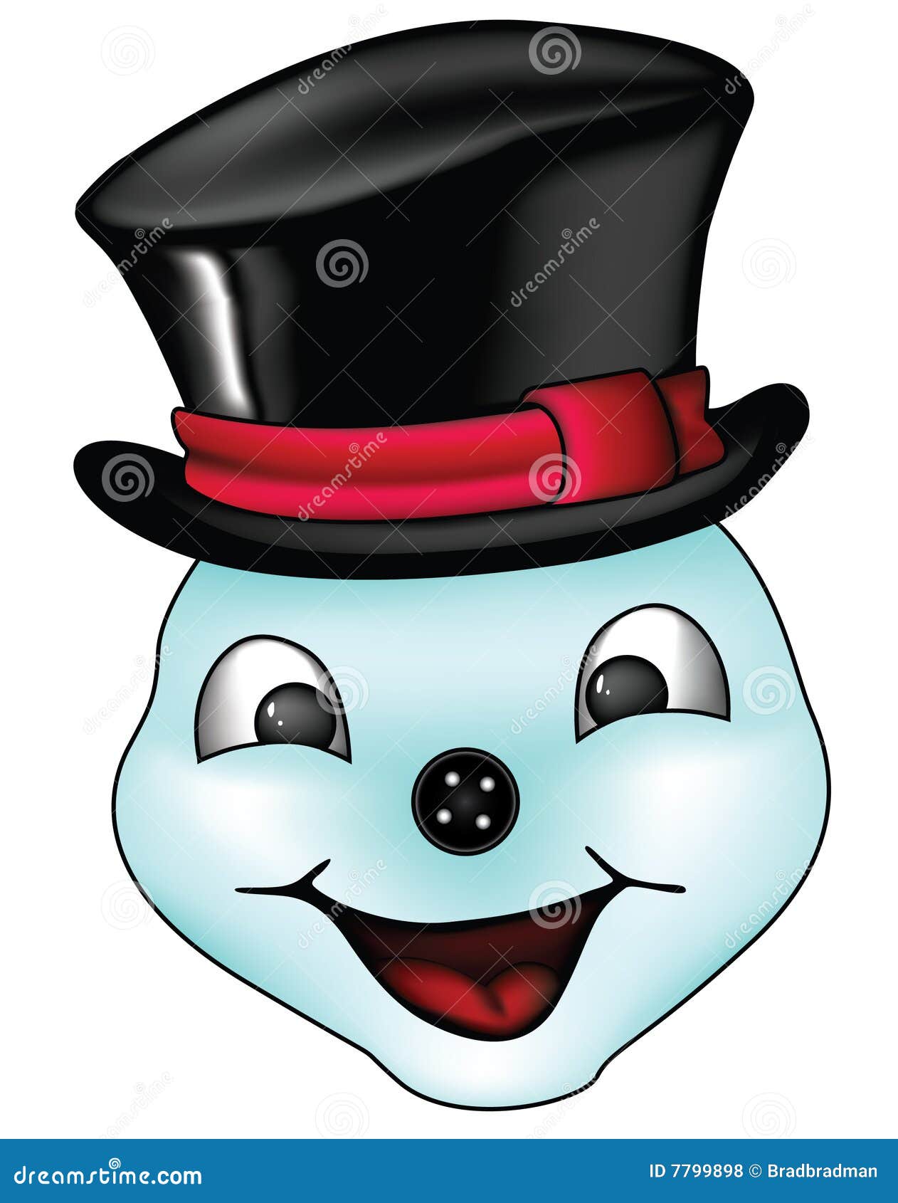 Face do homem da neve ilustração do vetor. Ilustração de feliz - 7799898