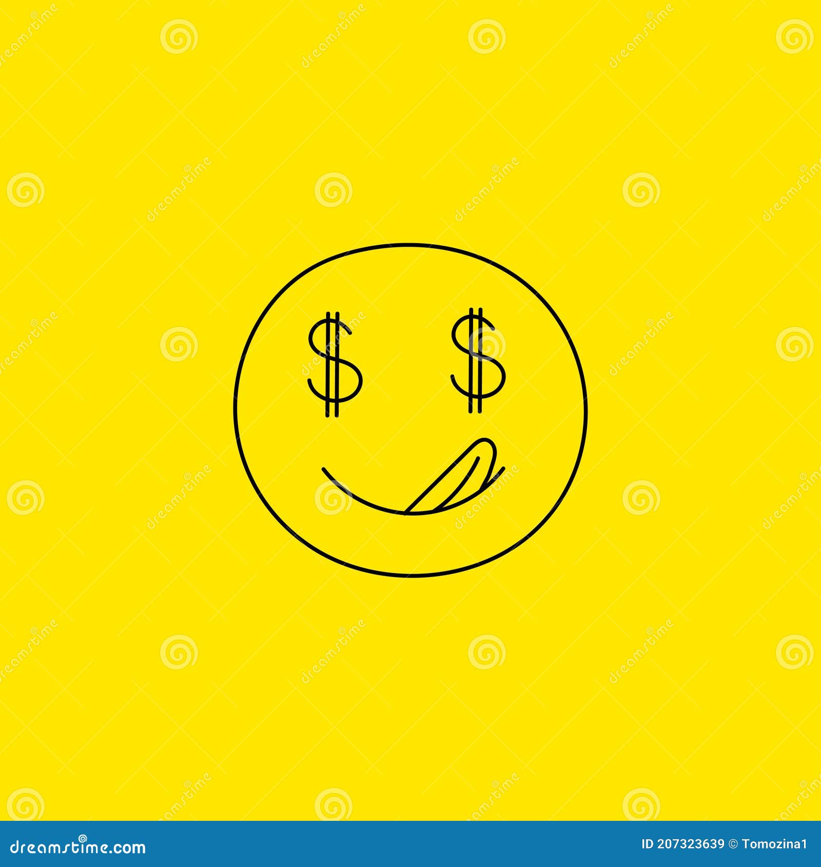 Face with Dollars in Eyes. Greed Symbol Stock Vector - Illustration of ...