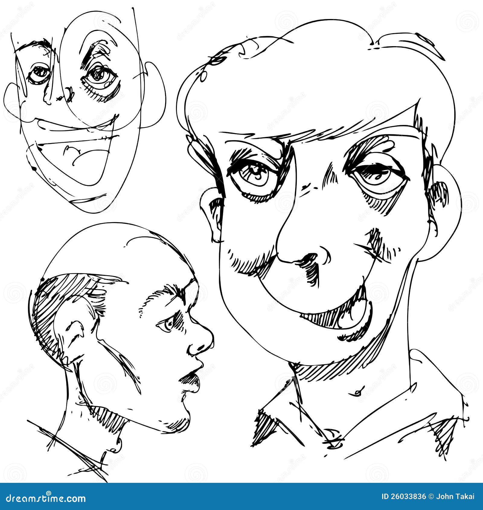 Face Doodles stock vector. Illustration of white, happy - 26033836