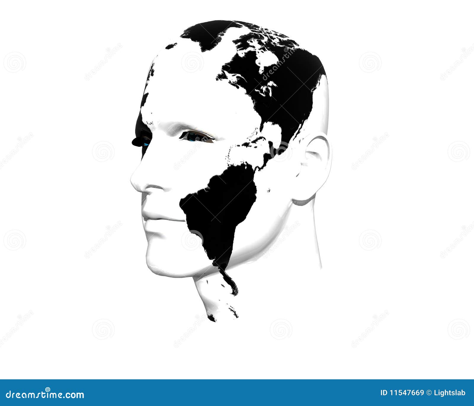 Face Dos Homens 3D Com Textura Da Terra Ilustração Stock - Ilustração ...