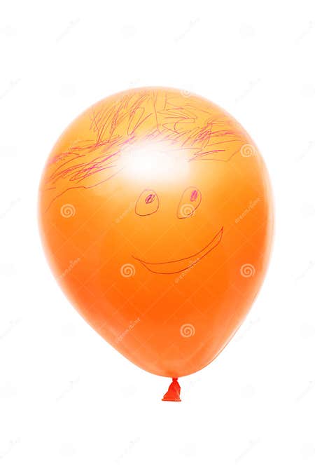 The Face is Drawn on a Balloon Stock Image - Image of abstract, holiday ...